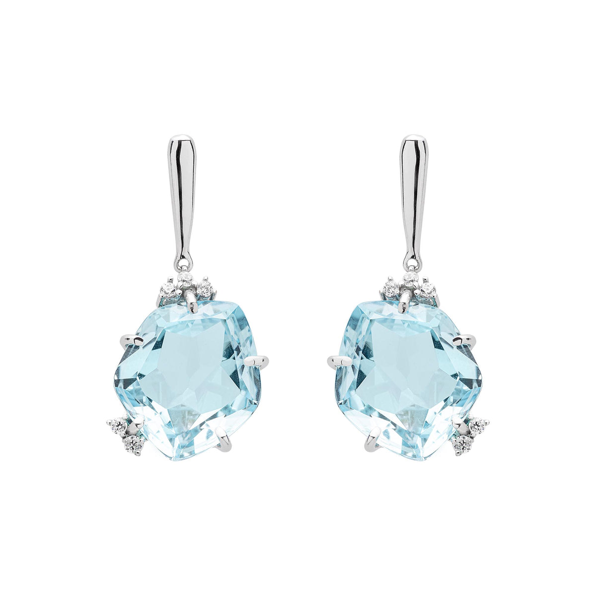 18K AMORFUS EARRINGS (0957) - Blue Topaz / WG – VIANNABRASIL