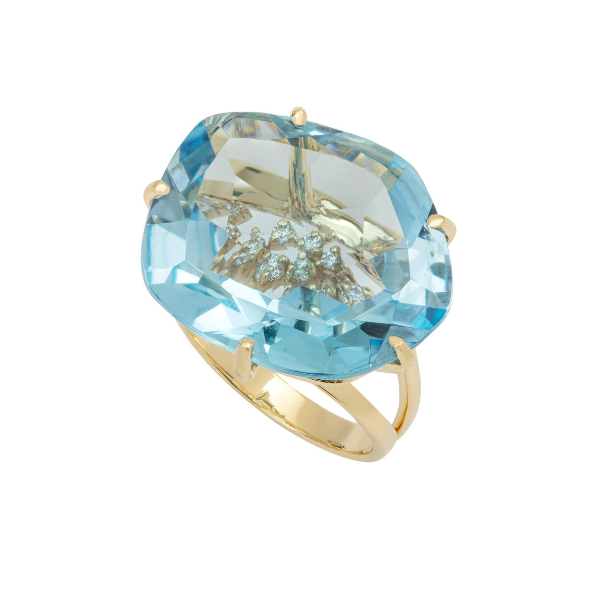 18K Amorfus Ring (0957) - Blue Topaz / YG – VIANNABRASIL