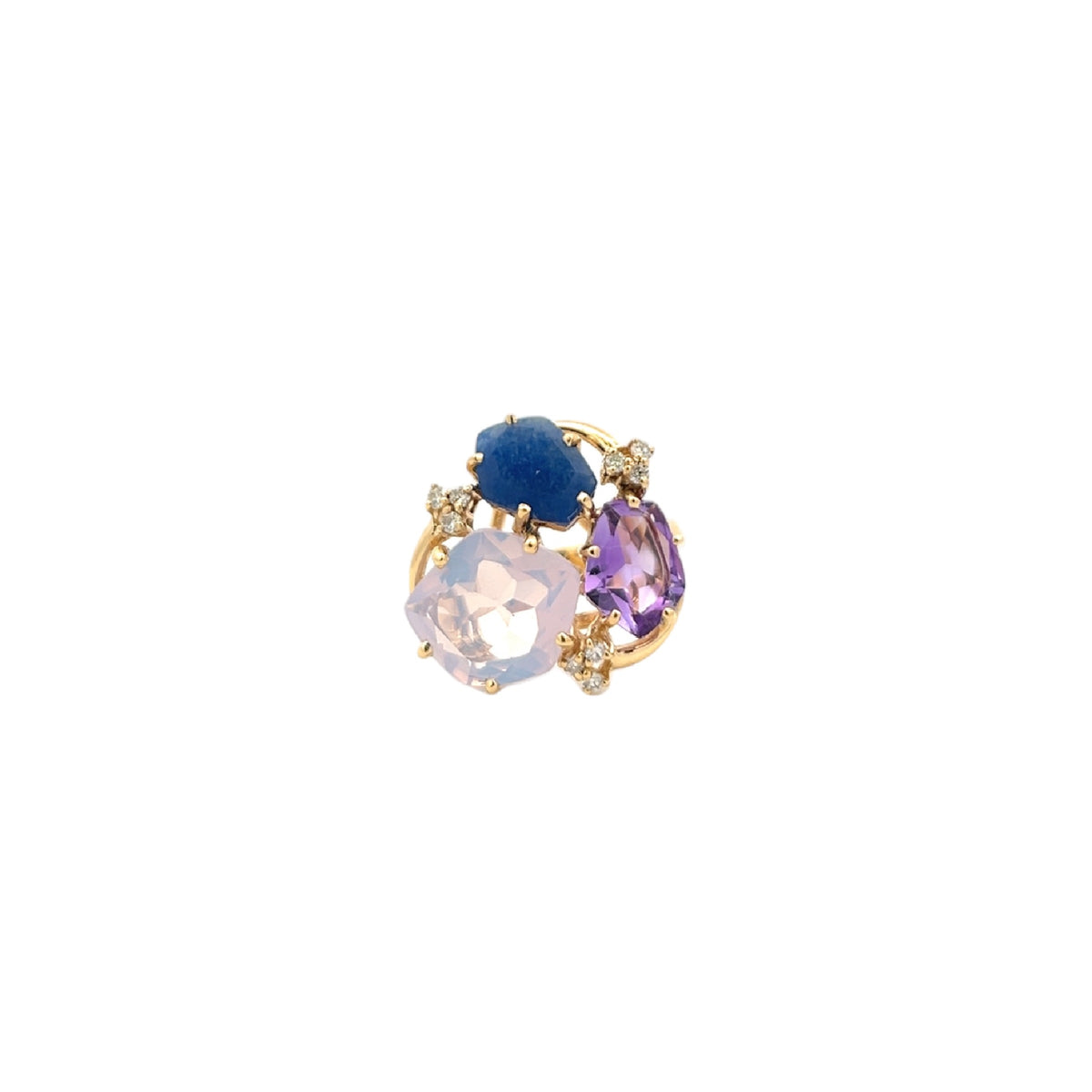 18K AMORFUS RING (1096) - Amethyst, Lilac Opal Amethyst, Navy Blue Qua ...