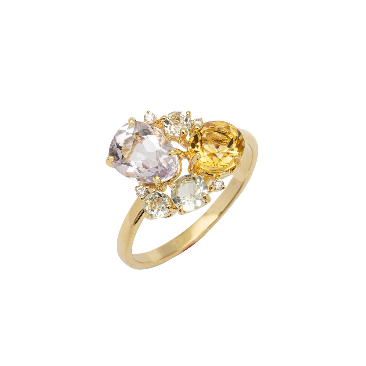 18K Maroaga Ring (1196) - Rose de France Amethyst, Yellow Light Citrin ...