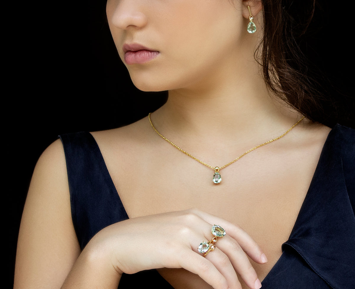 18K Nuovo Pendant (1314) - Prasiolite / YG – VIANNABRASIL
