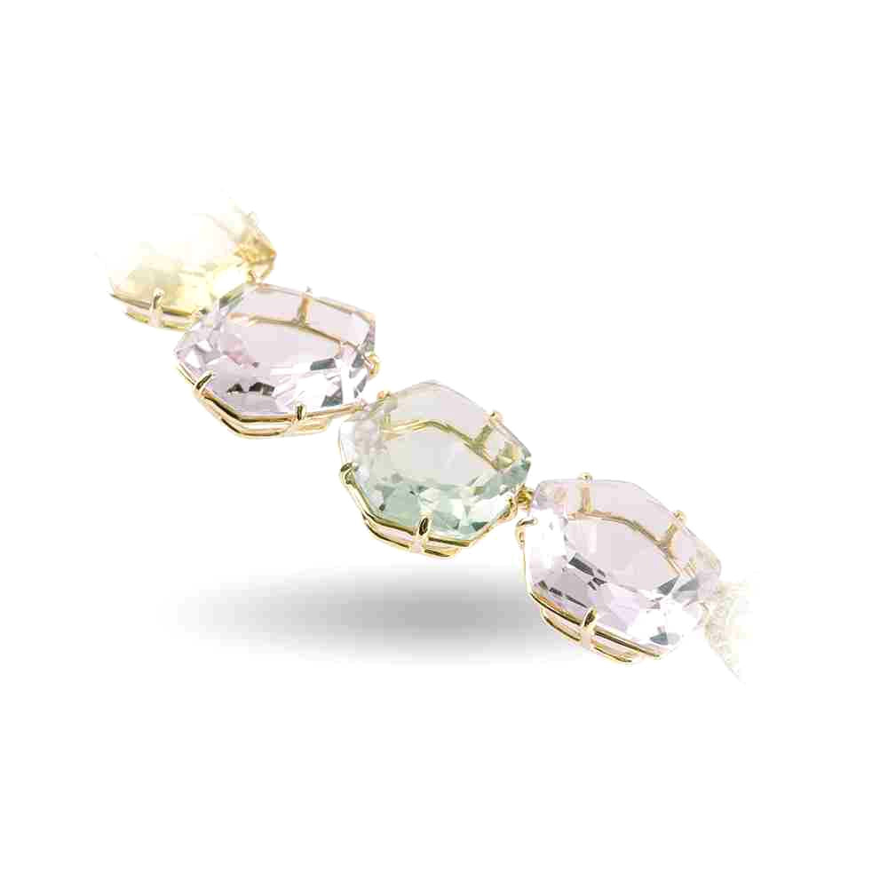 18K Amorfus Necklace (0826) - Prasiolite / Pink Amethyst / Light Citri ...