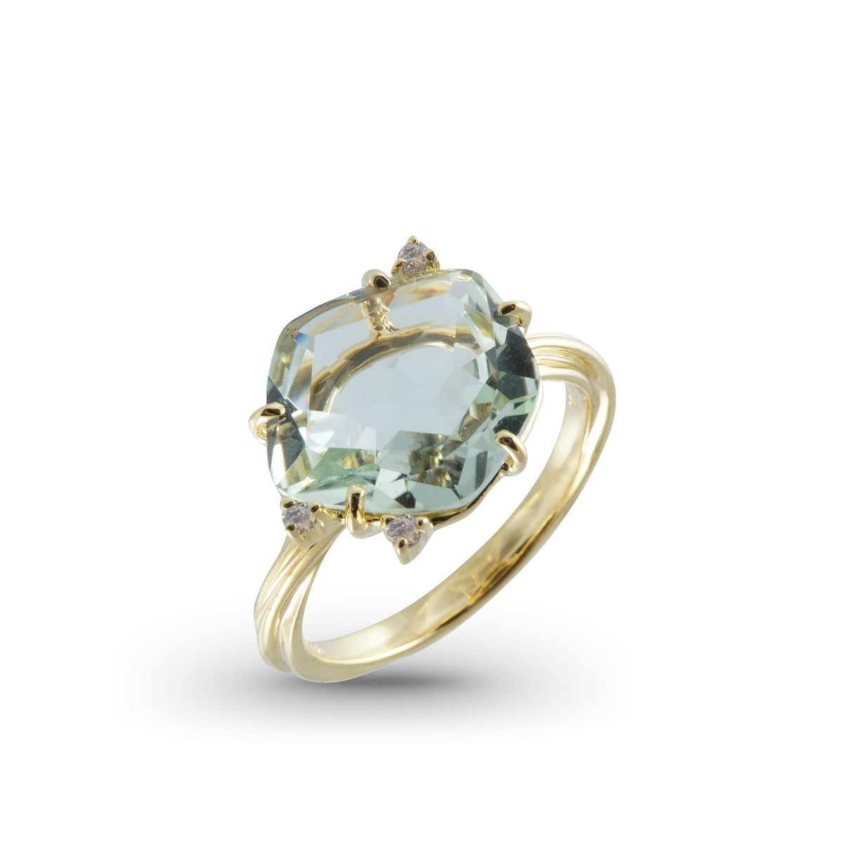 18K AMORFUS RING (0826) - Prasiolite / YG – VIANNABRASIL