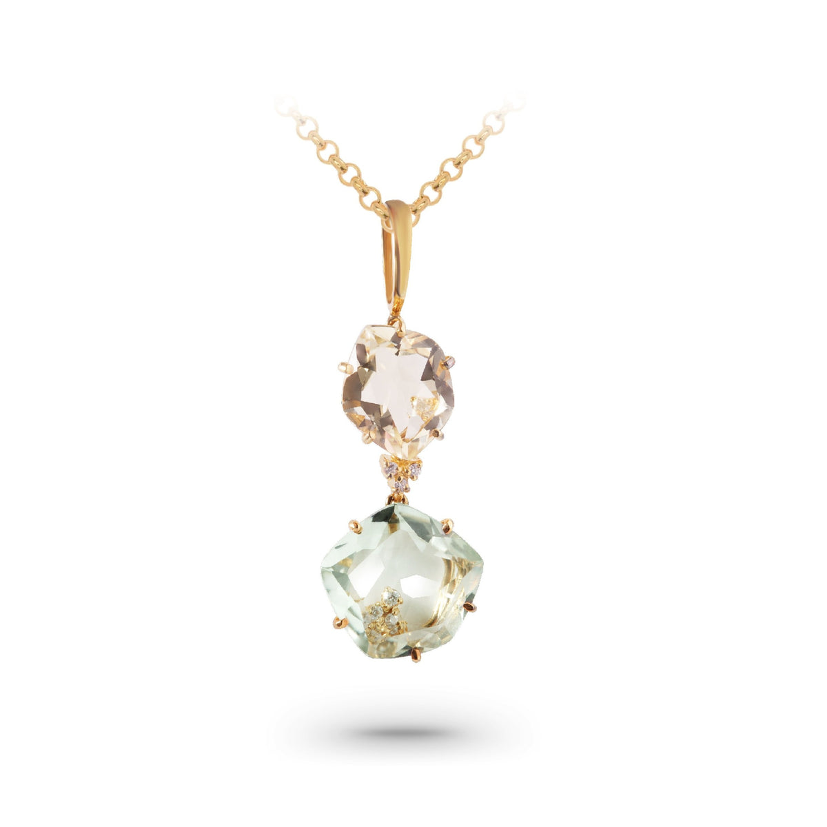 18K Amorfus Pendant (0957) - Light Citrine & Prasiolite / YG – VIANNABRASIL